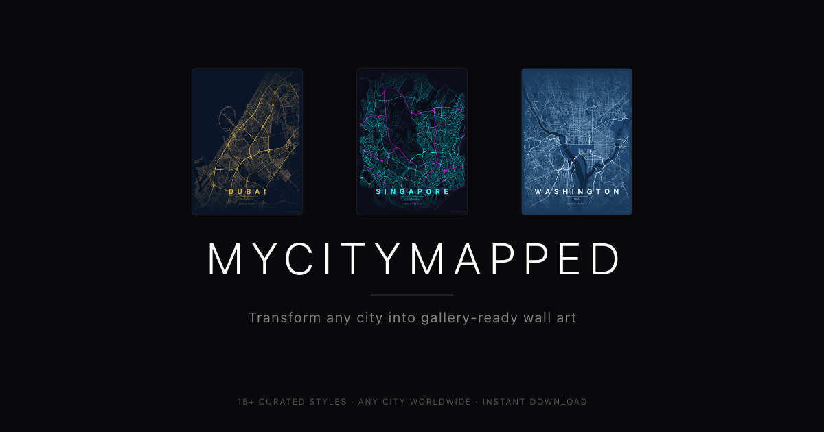 Dubai City Map Poster — Custom Dubai Map Wall Art | MyCityMapped
